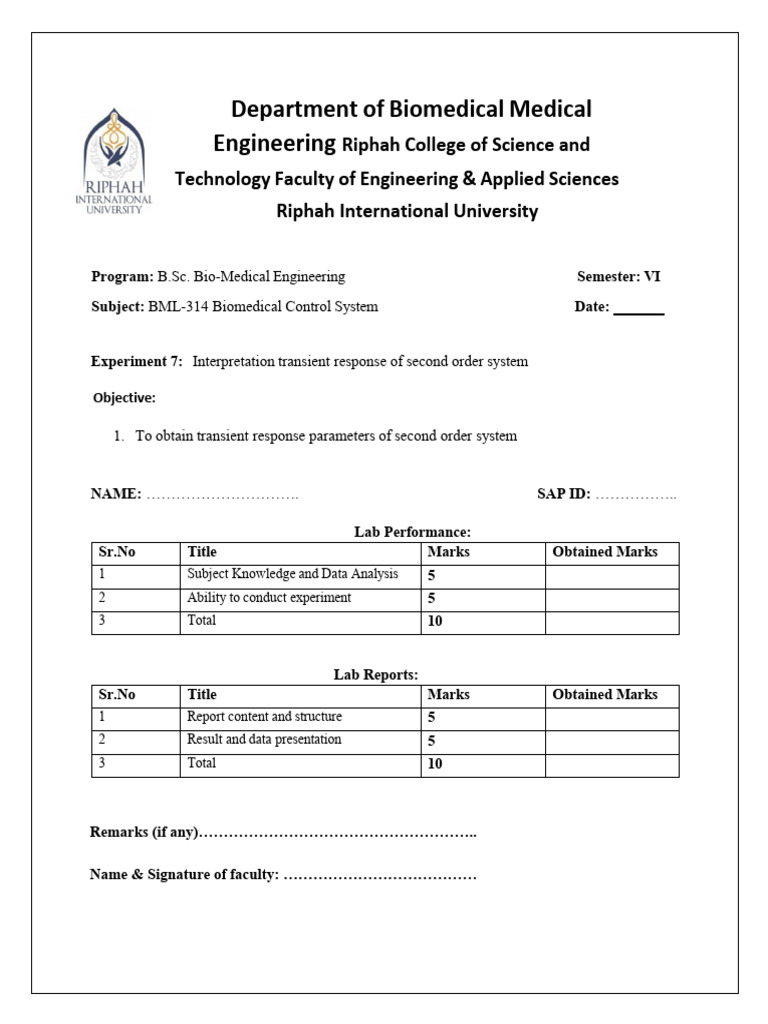 Second-Order System Transient Response Analysis | PDF | Damping ...