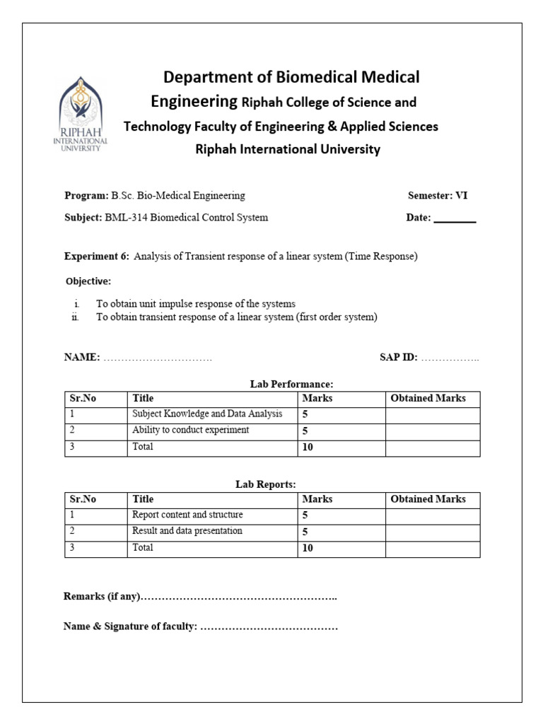 Analysis of Transient Response of A Linear System (Time Response) | PDF | Applied Mathematics ...