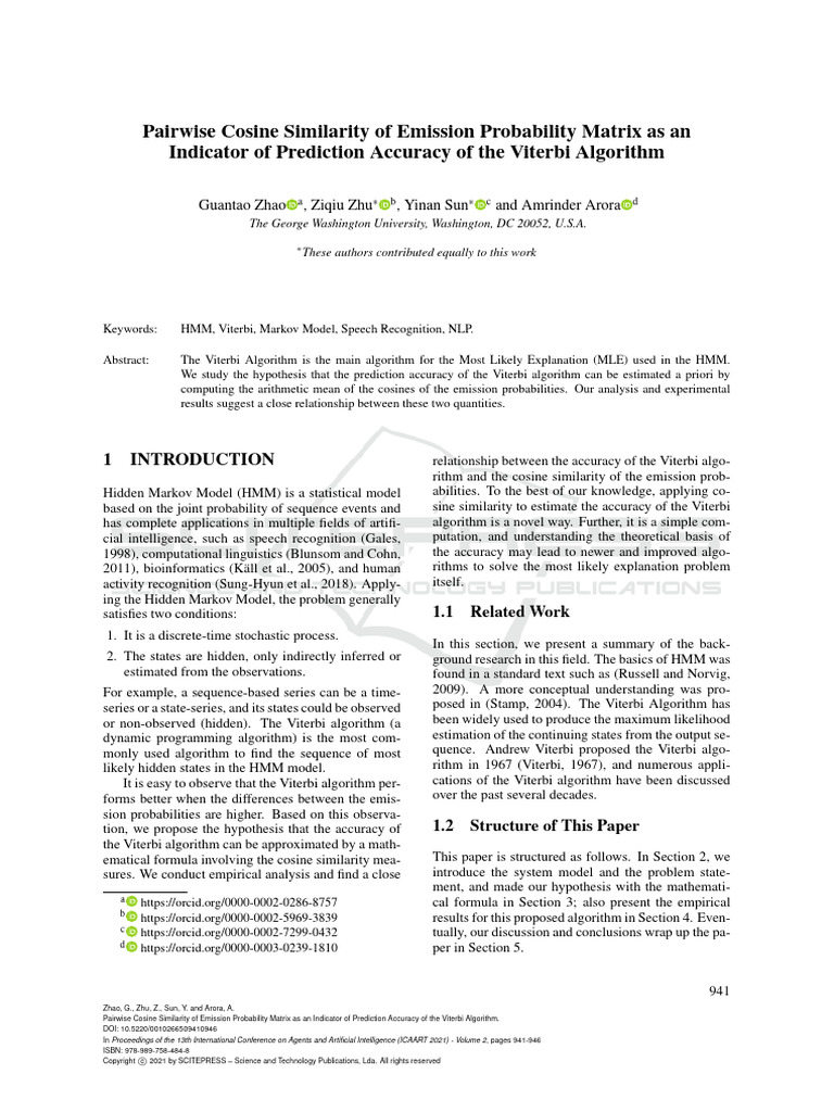 Pairwise Cosine Similarity of Emission Probability Matrix As An ...