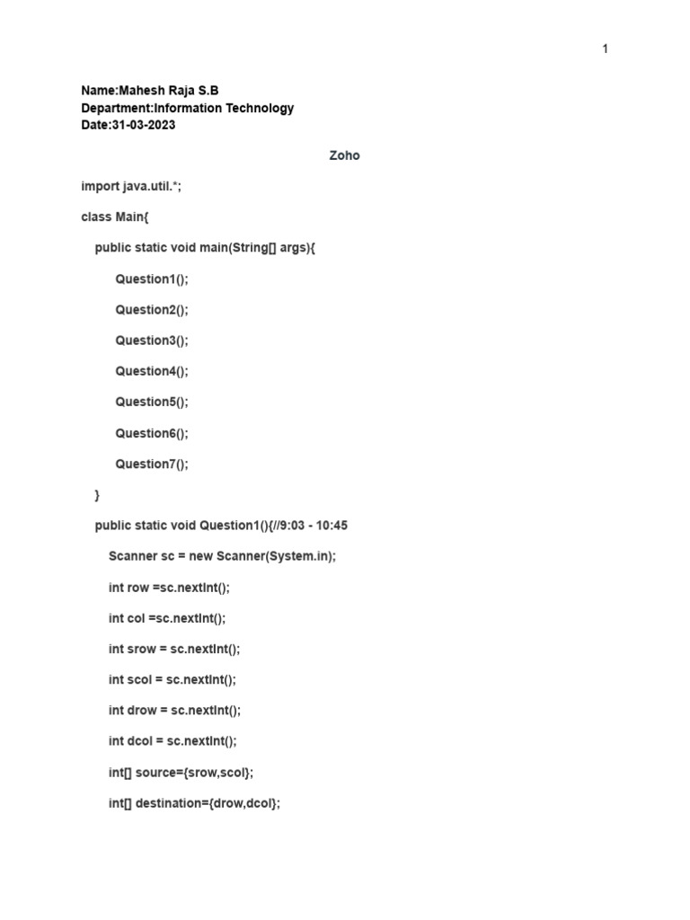 Task-31 03 2023ZOHO | PDF | Computer Programming | Software Engineering