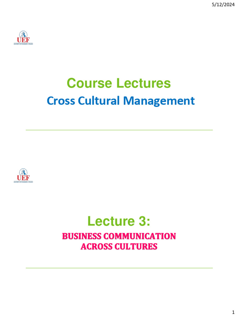 Course Cross Culture Management 2024 Lecture 3 4 | PDF | Nonverbal ... Course Cross Culture Management 2024 Lecture 3 4 | PDF | Nonverbal ...