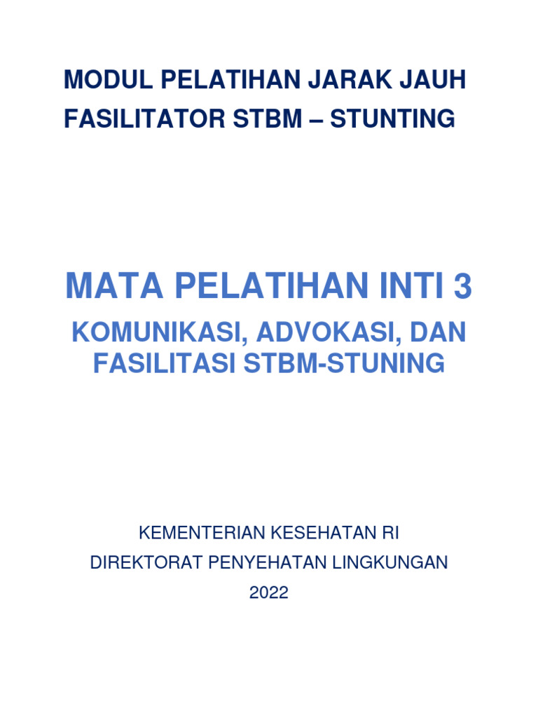 MPI 3 Komunikasi - Advokasi Dan Fasilitasi STBM Stunting | PDF