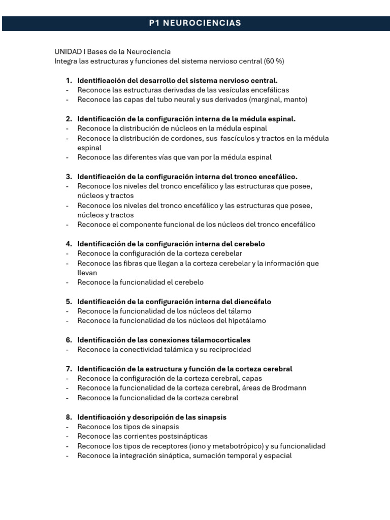 Estructuras y Funciones del SNC | PDF | Cerebelo | Cerebro