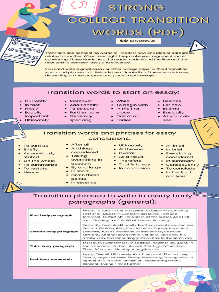 Strong College Transition Words PDF | PDF | Essays
