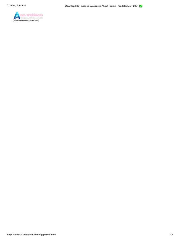 33+ Access Databases About Project - Updated July 2024 | PDF ...