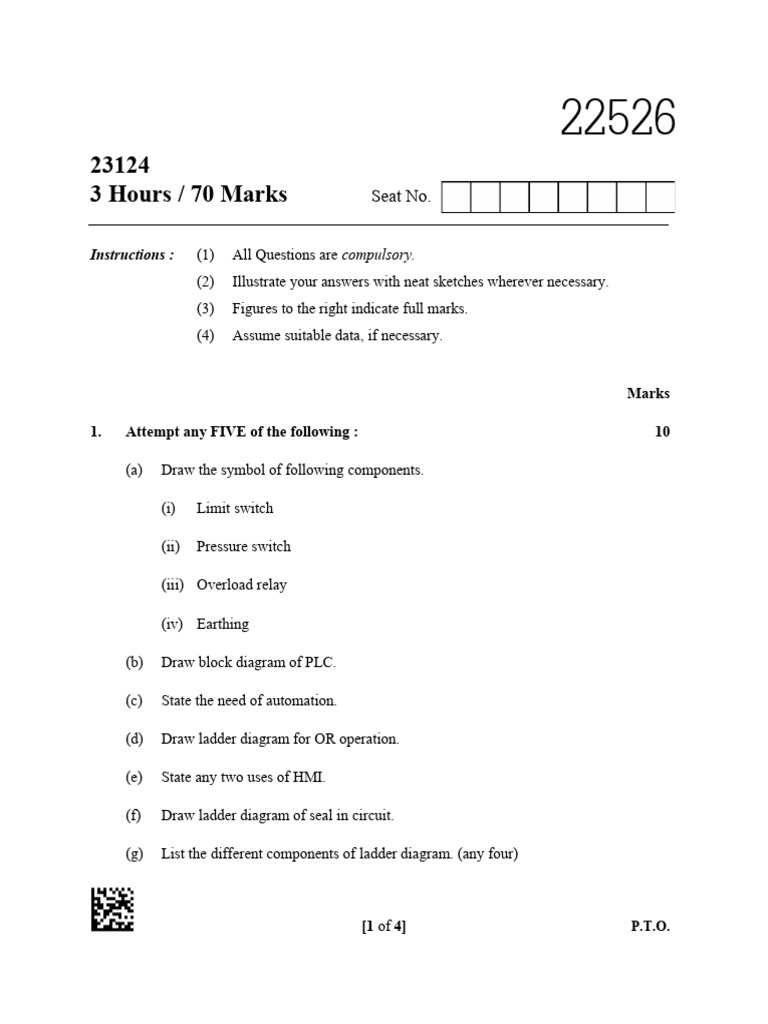 2023 Winter Question Paper (Msbte Study Resources) | PDF | Programmable Logic Controller ...