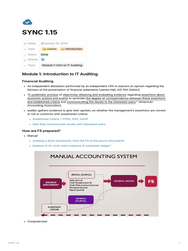 Module 1: Introduction To IT Auditing | PDF | Audit | Internal Control