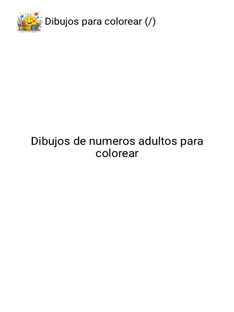 Dibujos de Numeros Adultos para Colorear - Vsun | PDF | Dibujo