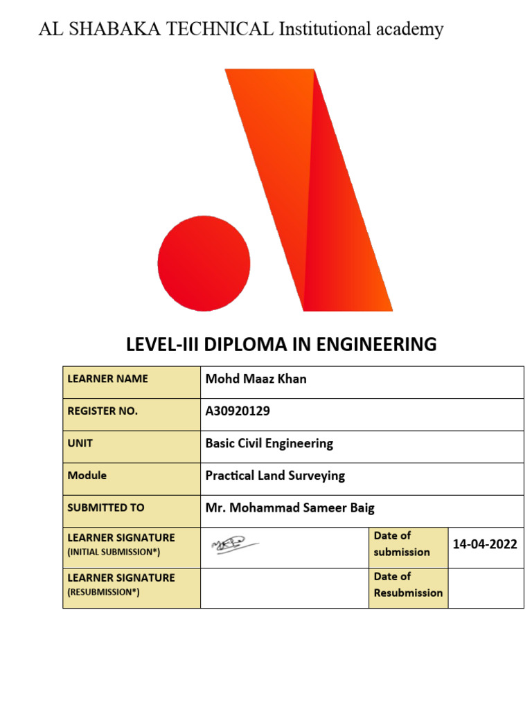 Experiment 01 Civil Workshop | PDF | Surveying