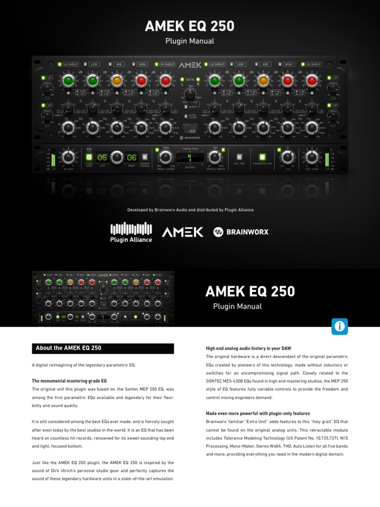 AMEK EQ 250 Manual | Download Free PDF | Equalization (Audio) | Sound ...