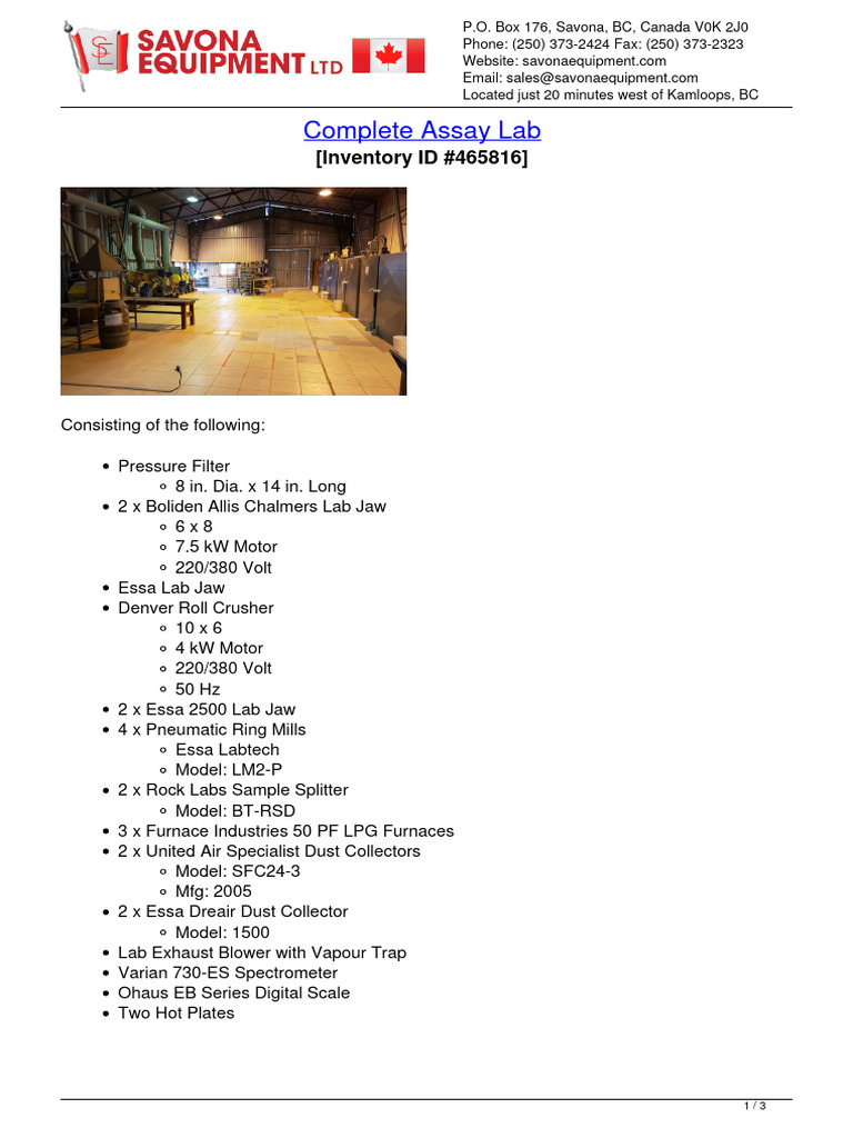 Complete Assay Lab | PDF