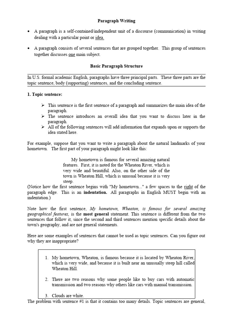 Paragraph Writing | PDF | Paragraph | Reason