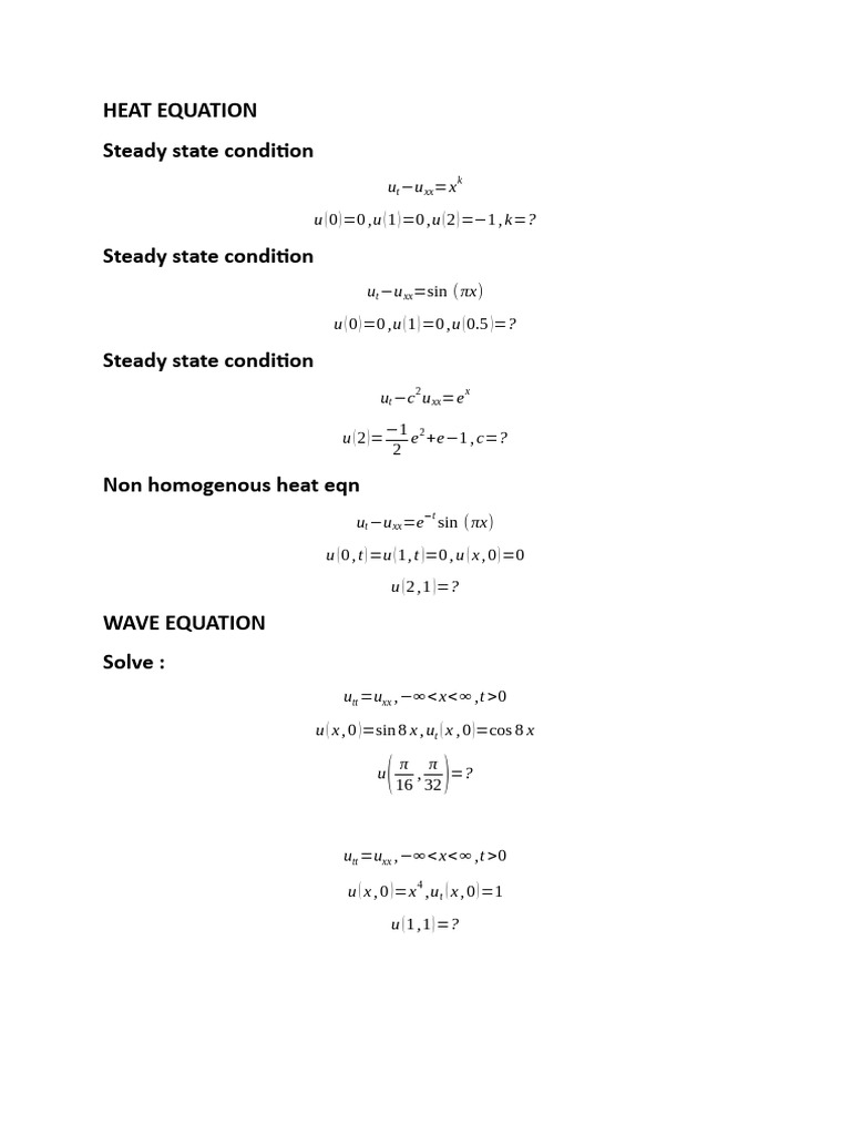 Partial Differential Equation Problems For Gate | PDF | Differential Calculus | Mathematical Physics