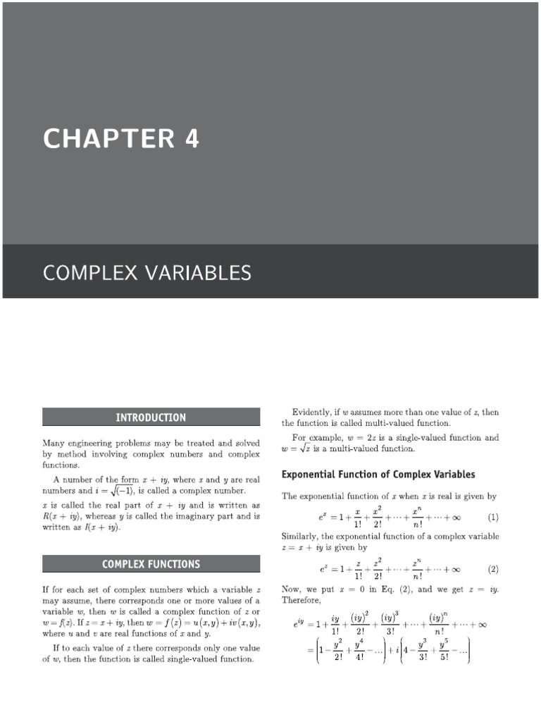 Complex Variables Gate | PDF