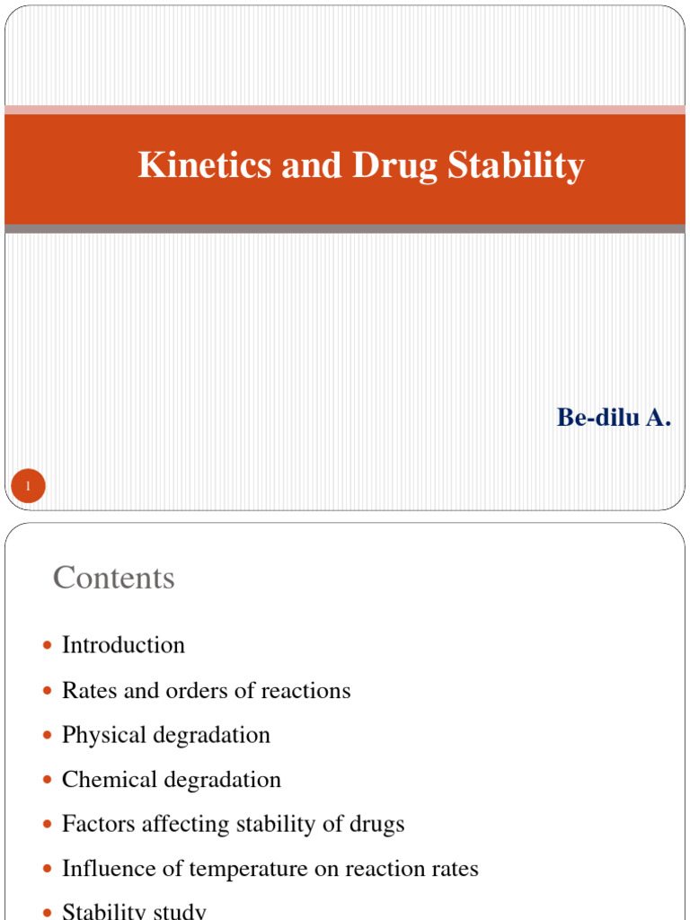Kinetics of Drug Stability Analysis | PDF | Reaction Rate | Chemical ...