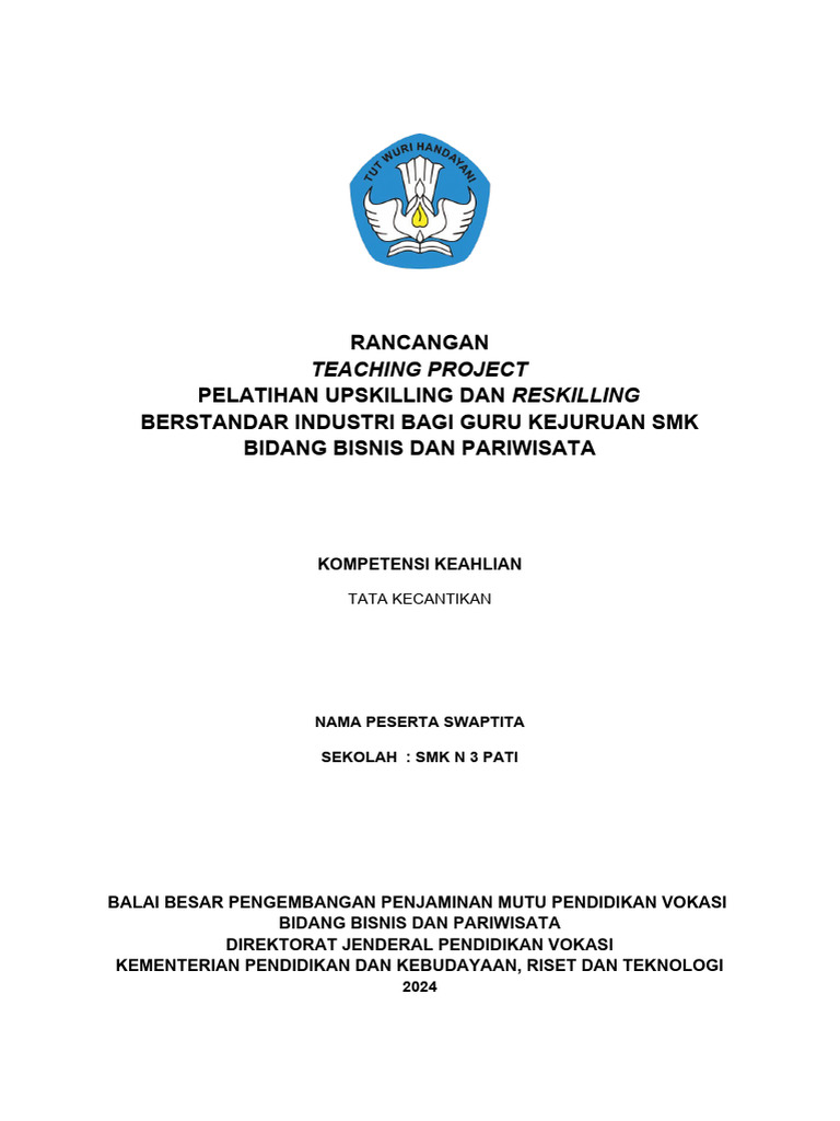 REV-Template Rancangan Teaching Project Magang Industri Reup 2024 | PDF | Bisnis