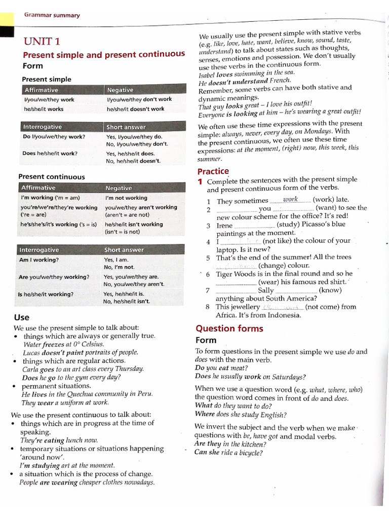 Grammar summary | PDF