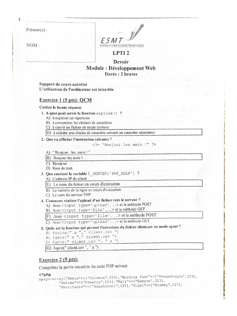 Preparation Devoir | PDF