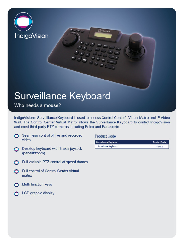 Surveillance-Keyboard Datasheet Letter | PDF | Computer Keyboard | Liquid Crystal Display