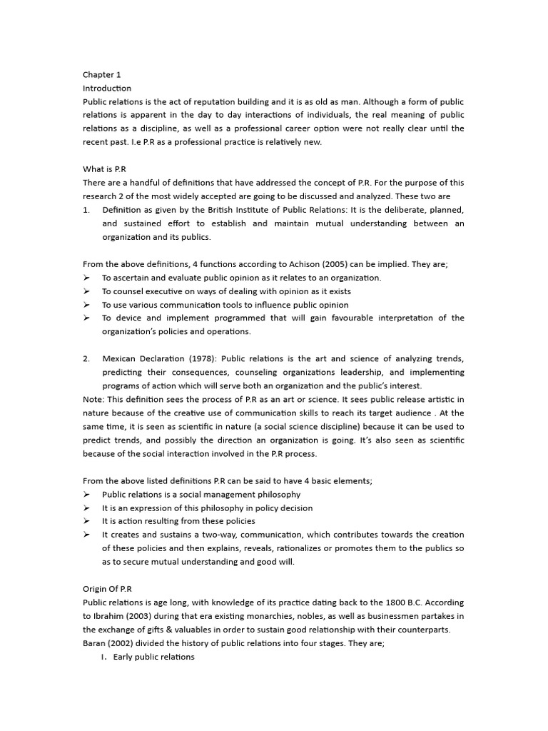 An Introduction to The Subtleties of Public Relations | PDF | Public Relations | Cognition