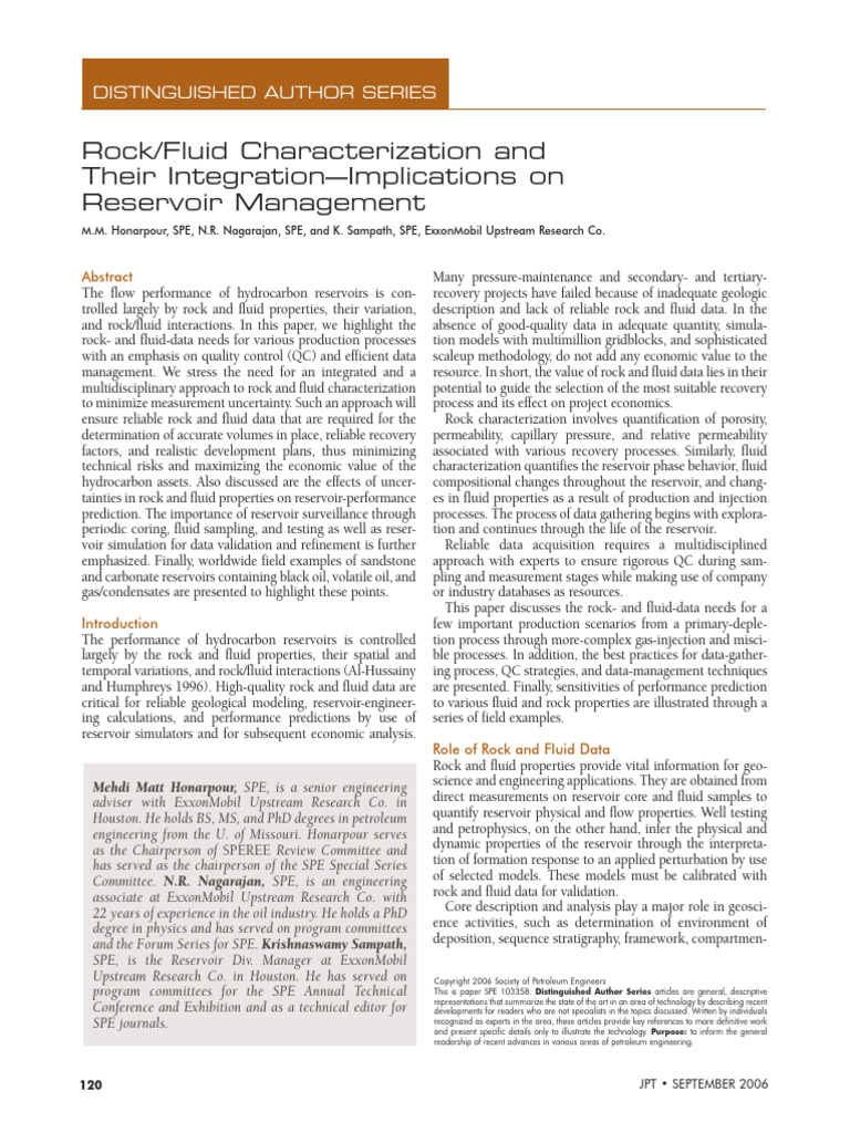 Rock and Fluid Characterization-DAS103358 | PDF | Petroleum Reservoir ...