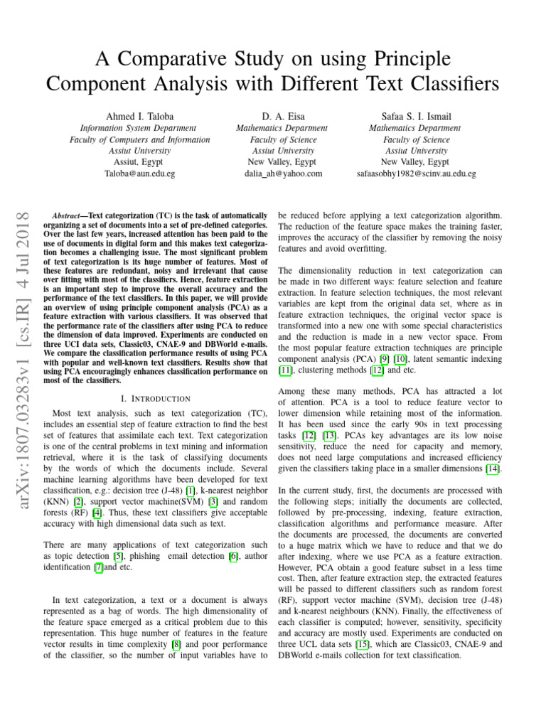 ex1 | PDF | Principal Component Analysis | Support Vector Machine