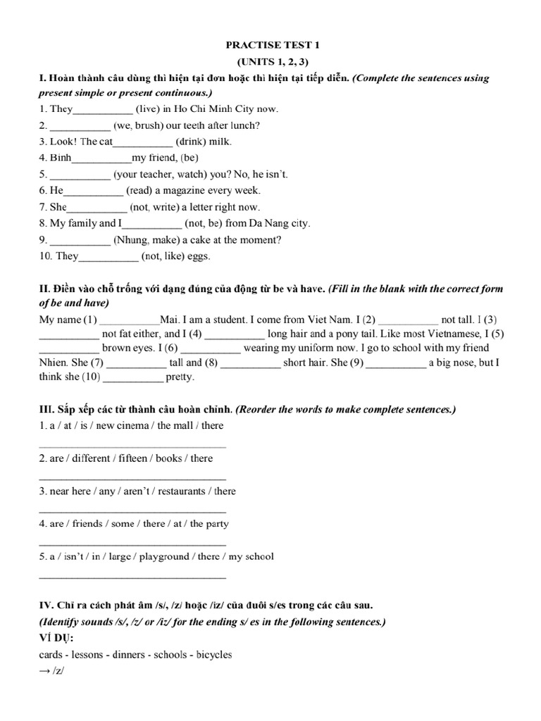 II. Practices Test - Google Drive | PDF