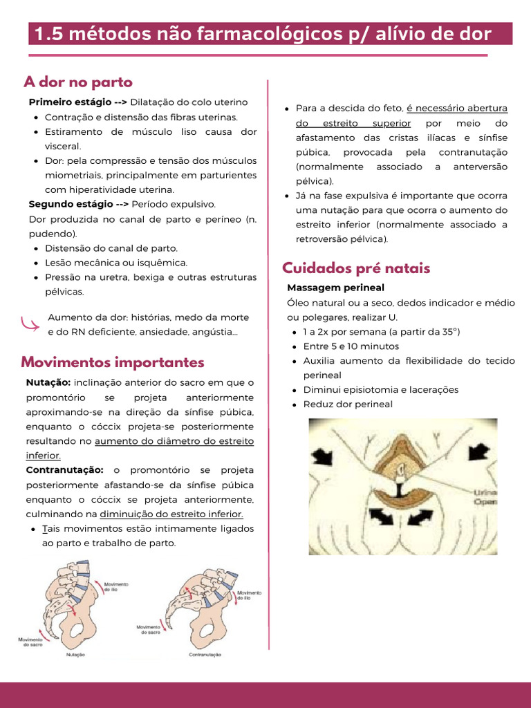 Métodos Não Farmacológicos para Alívio da Dor no Parto | PDF | Parto ...