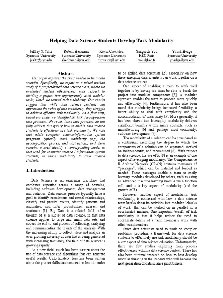 Modularity HICSS Final Afterreview | PDF | Data Science | Methodology