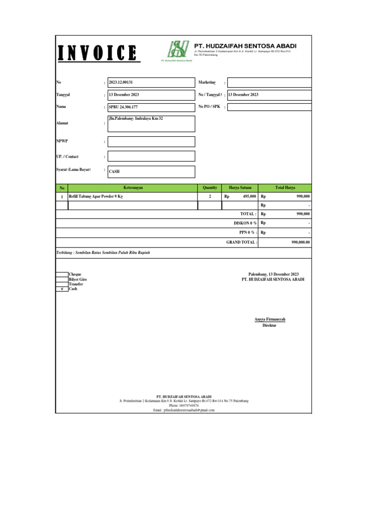 Invoice Spbu 24.306.177. | PDF