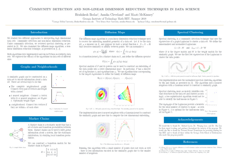 2019 REU Dimension Reduction Poster | PDF | Mathematics | Machine Learning