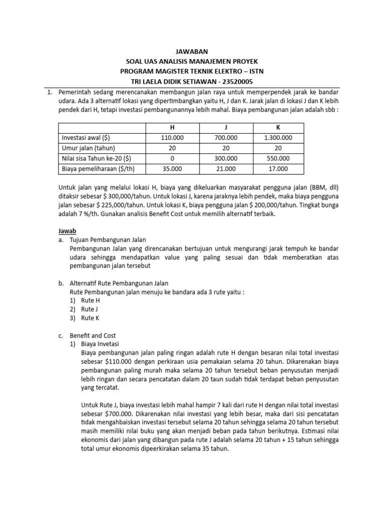 Contoh Analisis Analisis Management Proyek - BCR | PDF