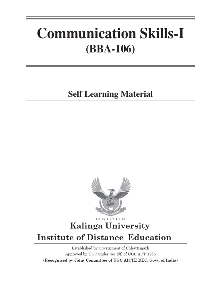 Communication Skills - 1 | PDF | Communication | English Language