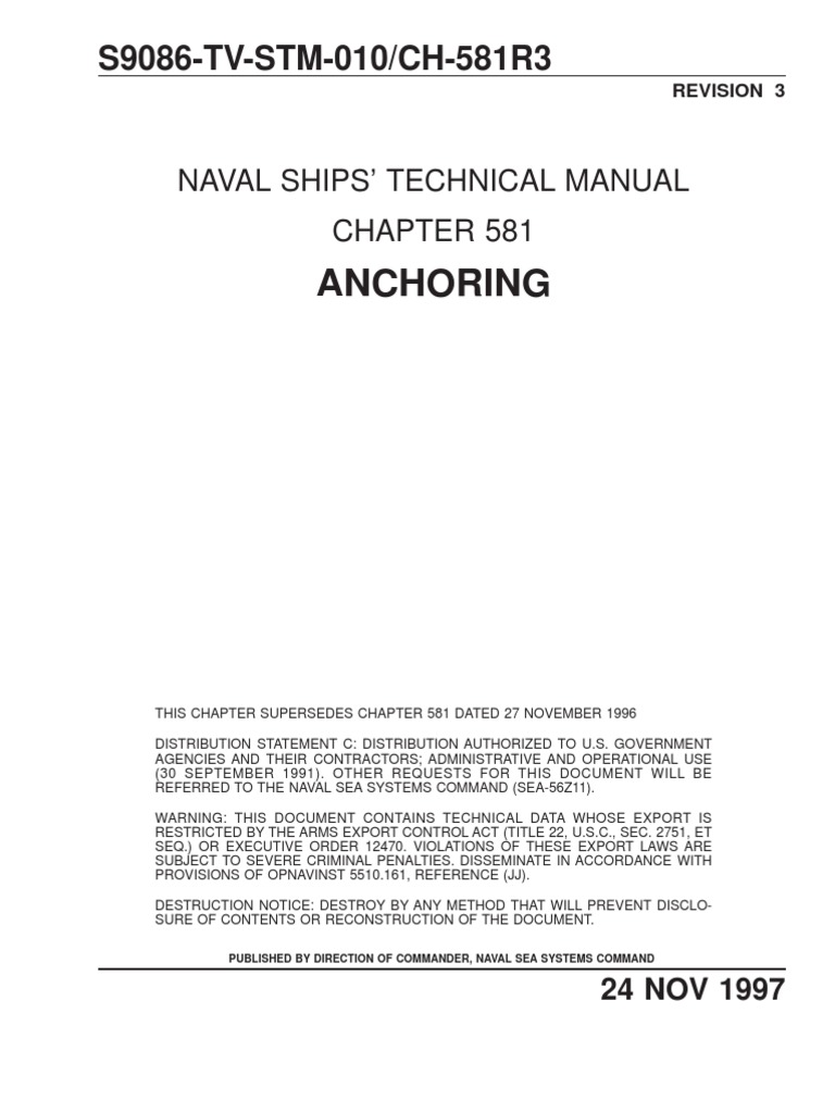 Navsea S9086-TV-STM-010 - CH-581 | PDF | Anchor | Ships