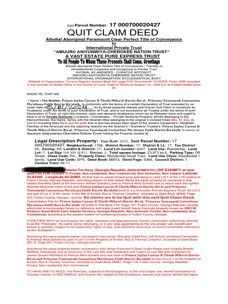 Quit Claim Deed | PDF | Land Lot | Deed