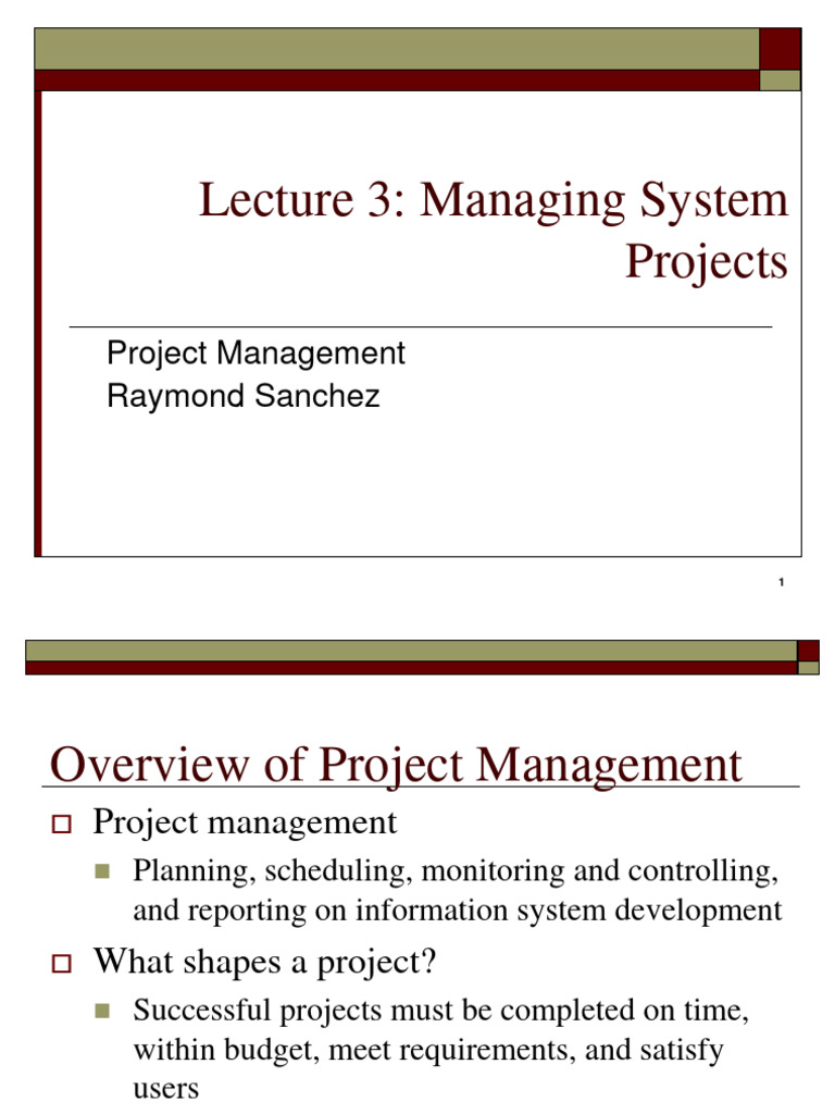 Lecture 03 - Project Management | PDF | Project Management | Computing