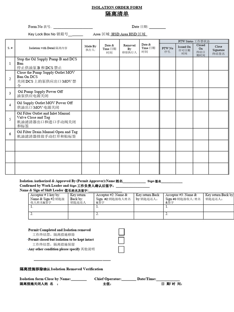 Isolation HSD Pump B | PDF
