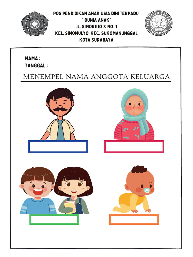 Menempel Nama Anggota Keluarga | PDF
