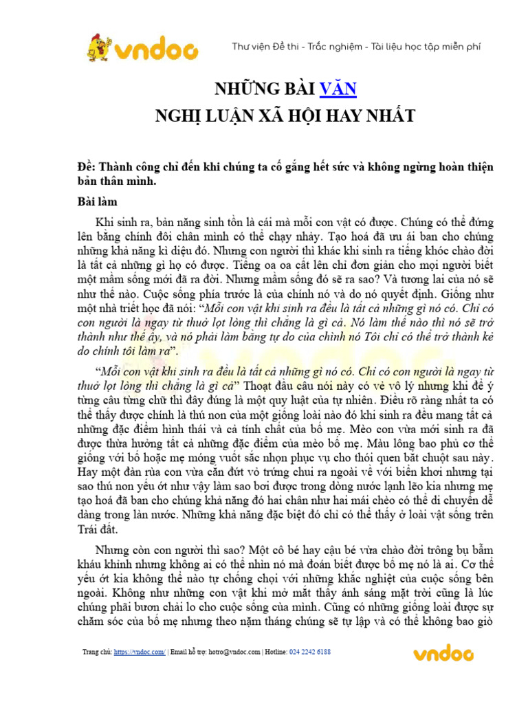 Nhung Bai Van Nghi Luan Xa Hoi Hay Nhat | PDF