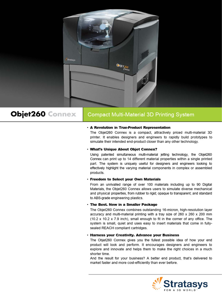 Connex260 A4 en Stratasys Lowres | PDF | 3 D Printing | Computing