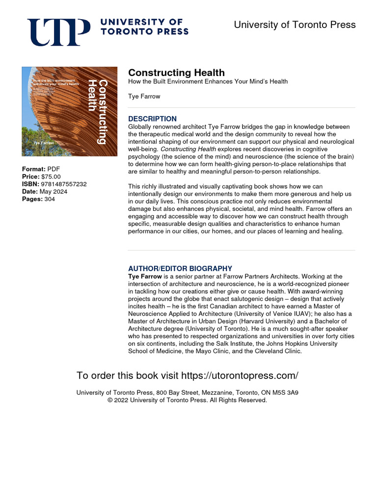 University of Toronto Press: Constructing Health | PDF | Mind ...