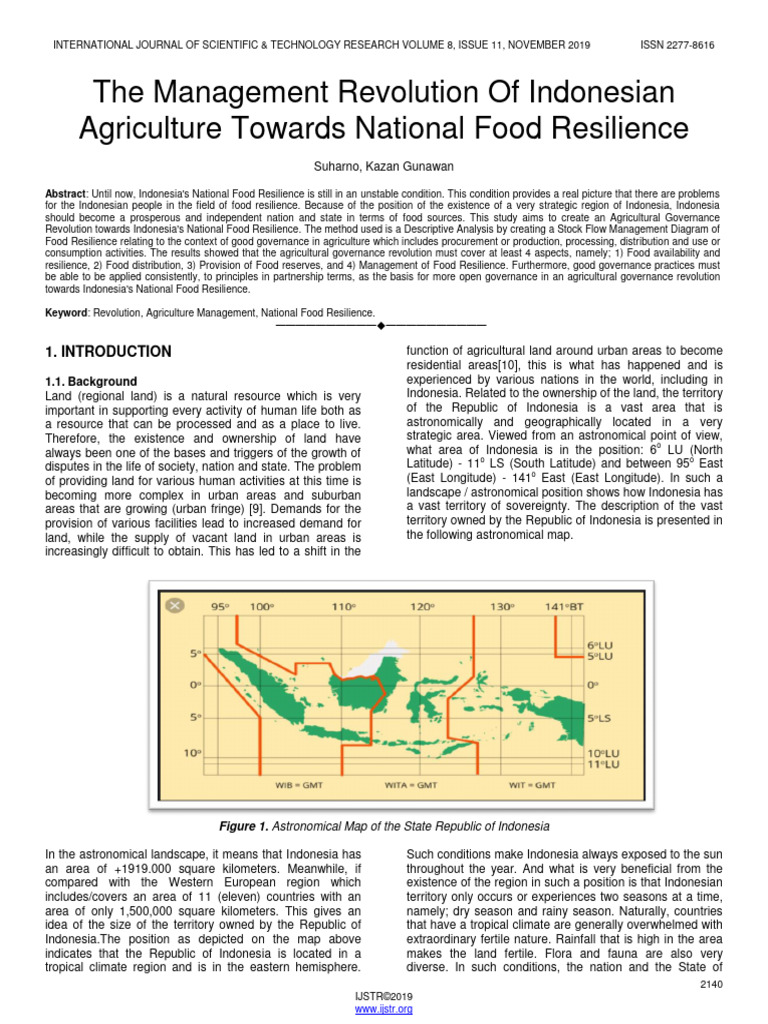The Management Revolution of Indonesian Agriculture Towards National ...