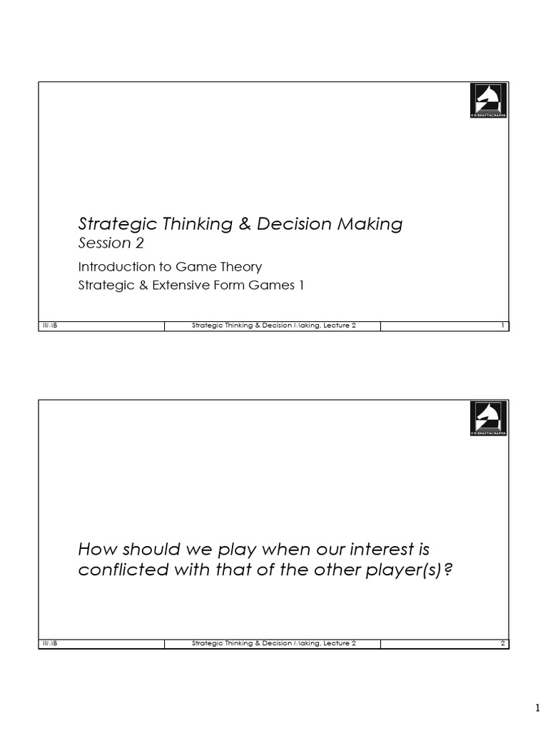 Lecture 2 - Intro To Game Theory | PDF | Economics Of Uncertainty ... Lecture 2 - Intro To Game Theory | PDF | Economics Of Uncertainty ...