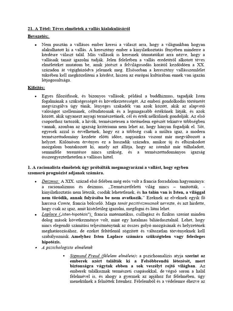 A Téves Elméletek A Vallás Kialakulásáról | PDF