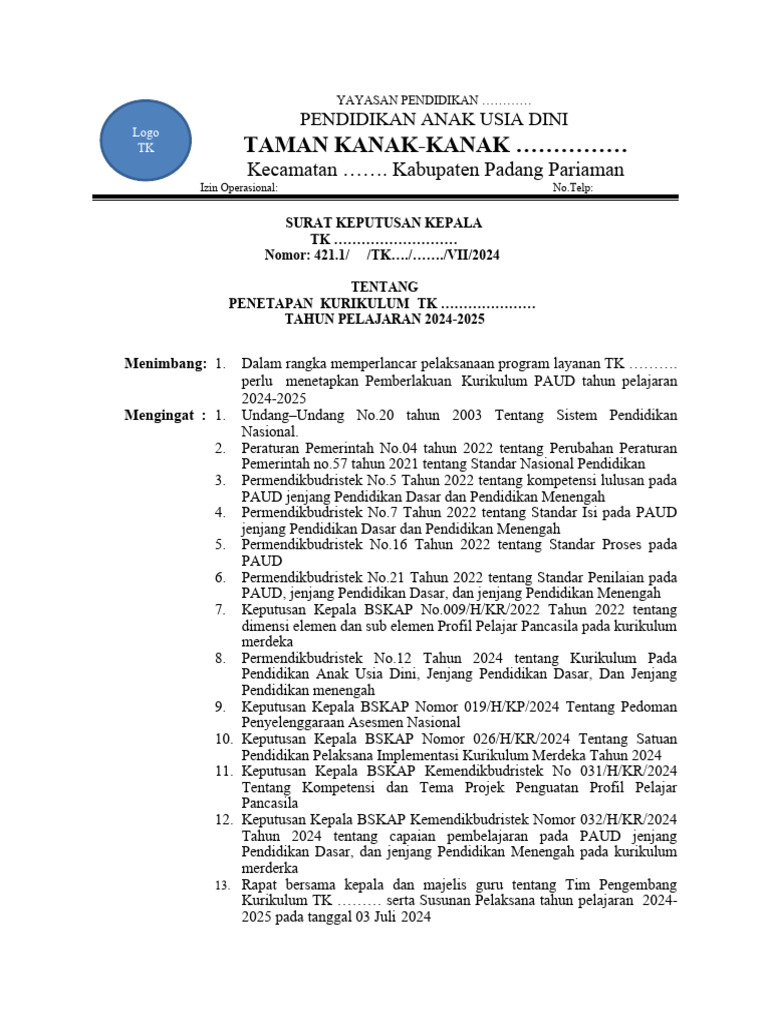 Ok Contoh SK TPKS | PDF