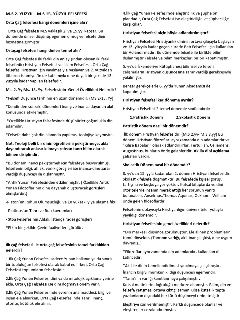 11 Felsefe 2. Ünite Özet | PDF