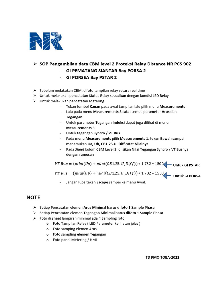 SOP Pembacaan CBM LVL 2 NR PCS 902 | PDF