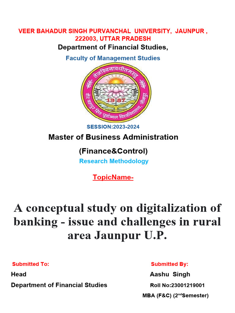 AASHU Singh Final Research Report ............ | PDF | Survey Methodology | Banks
