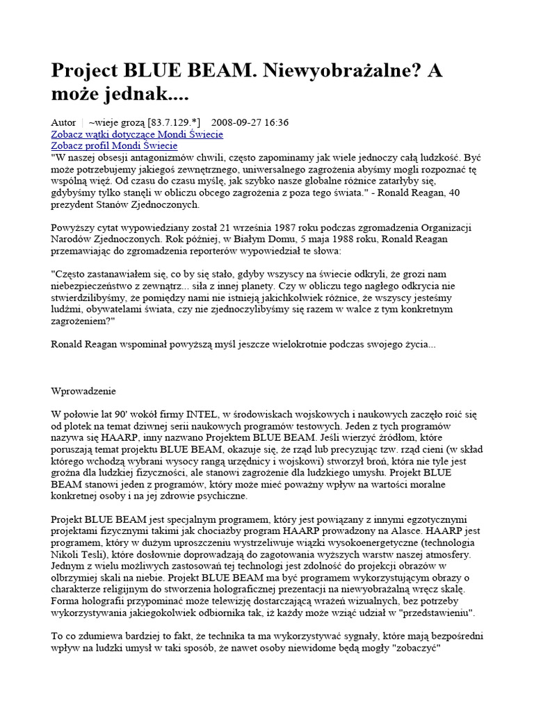 Prjekt Blue Beam | PDF