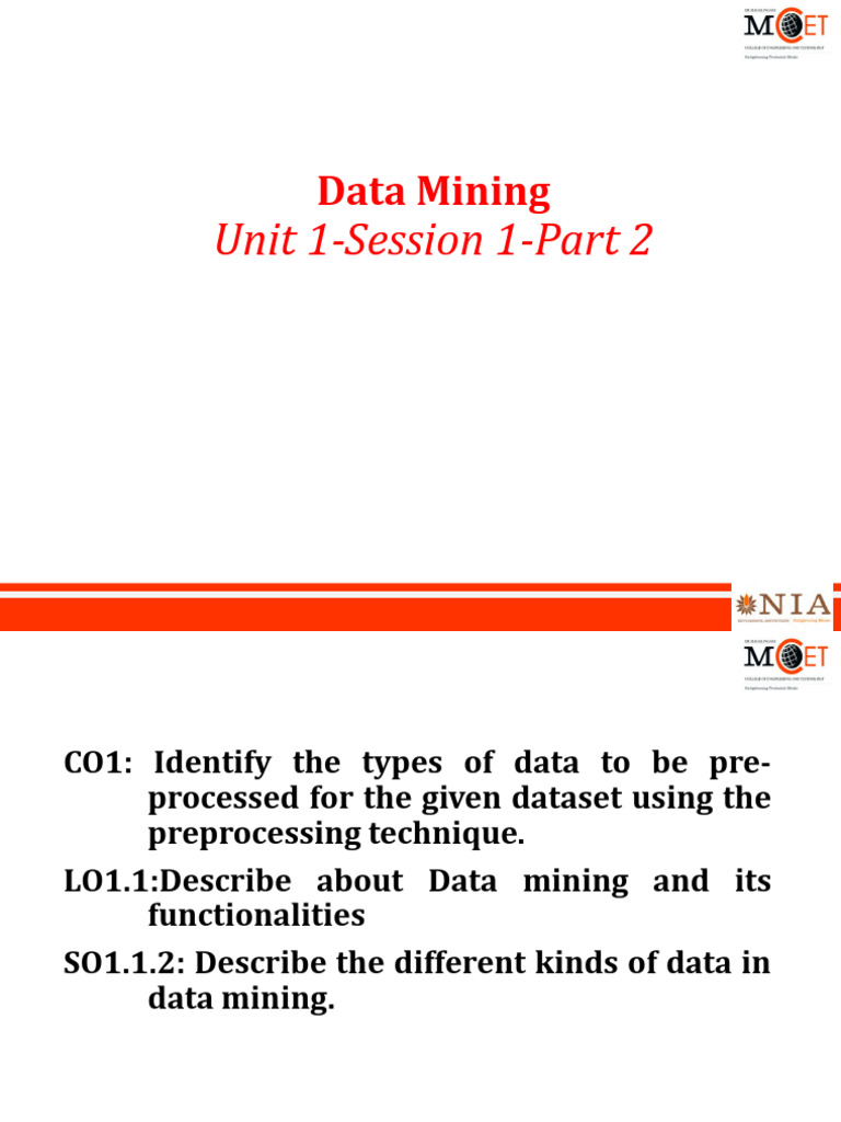 III-IT-Data mining Unit 1-session 1-part2 | PDF | Data Warehouse | Data Mining